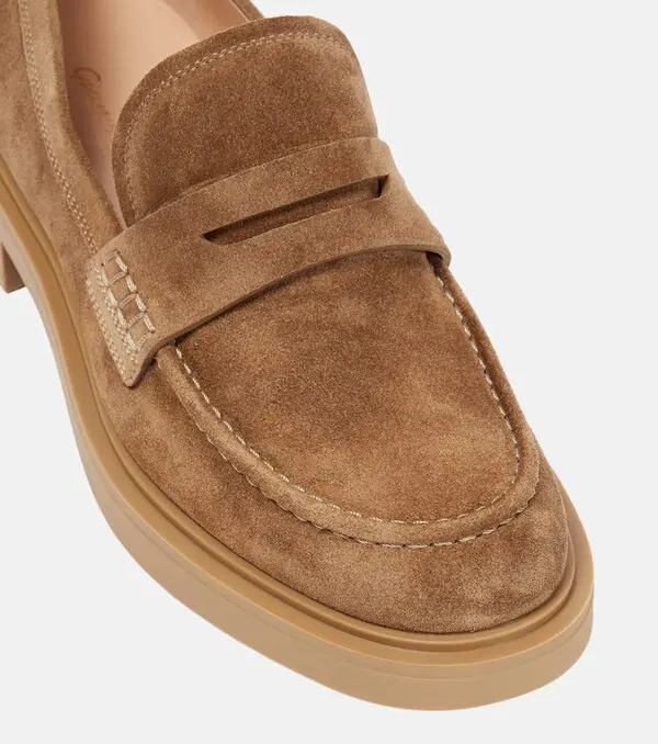 GIANVITO ROSSI Harris Suede Loafers - Brown