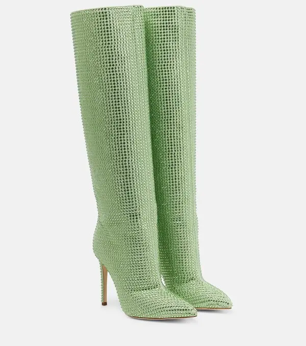 Paris Texas Holly Embellished Leather Knee-high Boots - Green
