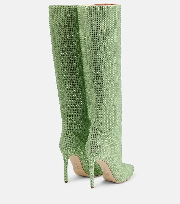 Paris Texas Holly Embellished Leather Knee-high Boots - Green