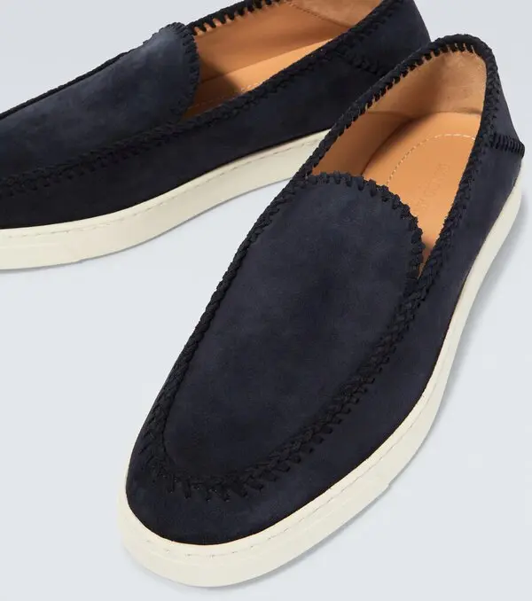 Giorgio Armani Galleria 3 Suede Loafers - Blue