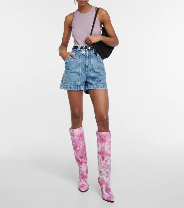 Isabel Marant Étoile Ririo Printed Leather Knee-high Boots - Multicoloured