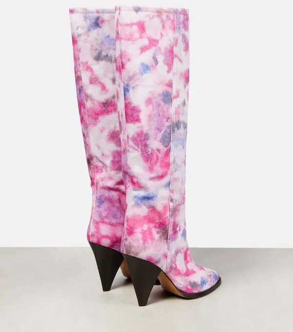 Isabel Marant Étoile Ririo Printed Leather Knee-high Boots - Multicoloured
