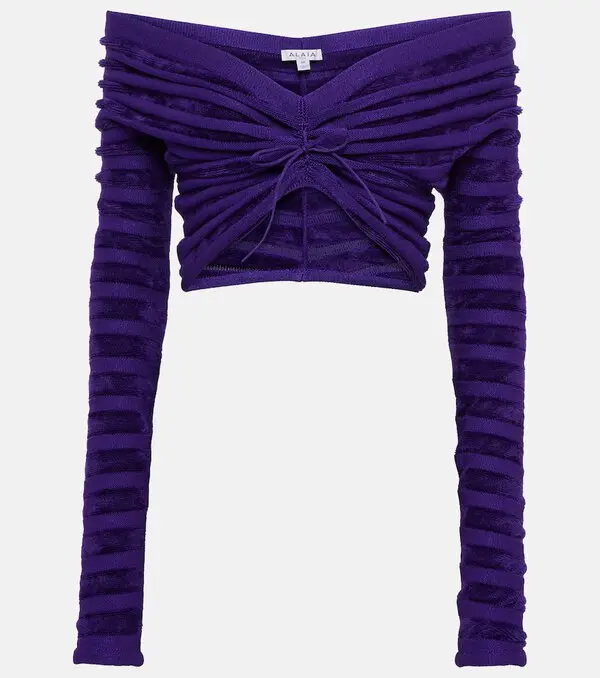Alaïa Off-shoulder Top - Purple