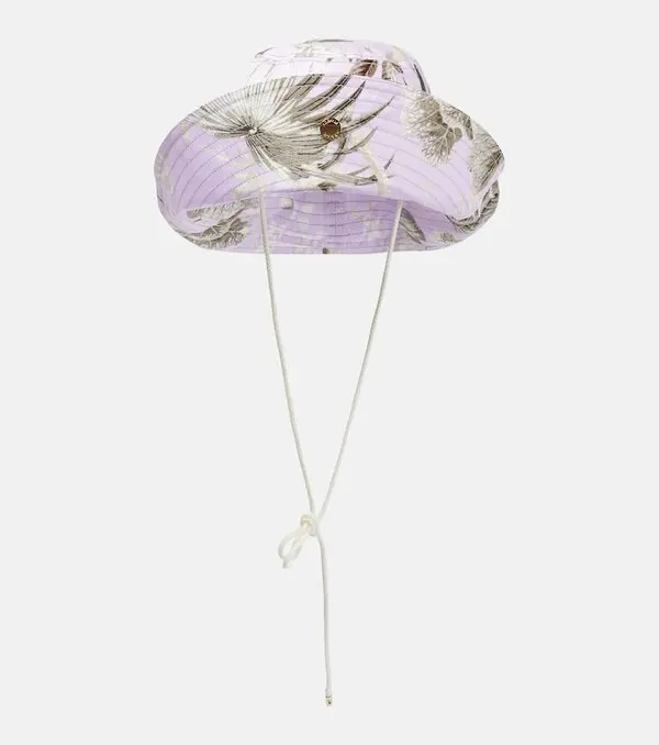 Erdem Floral Canvas Bucket Hat - Purple