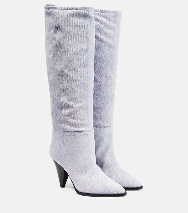 Isabel Marant Étoile Ririo Knee-high Denim Boots - Purple