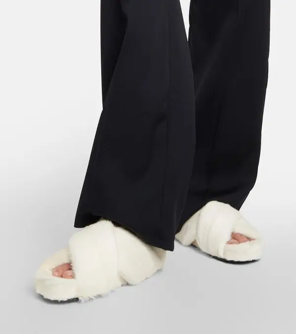 JIL SANDER Shearling Sandals - White