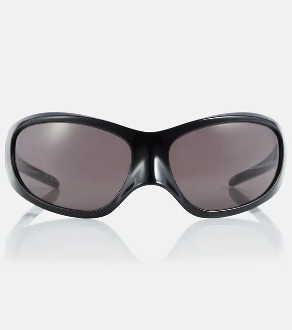 Balenciaga Skin Oval Sunglasses - Black