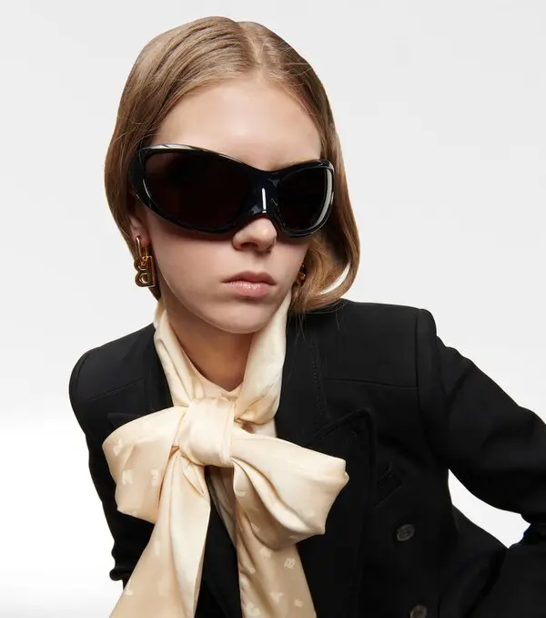 Balenciaga Skin Oval Sunglasses In Black - 30% Off | Editorialist