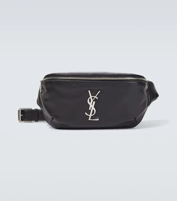 Saint Laurent Cassandre Leather Belt Bag - Black