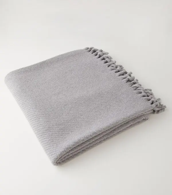 Loro Piana Logo Jacquard Cashmere Throw