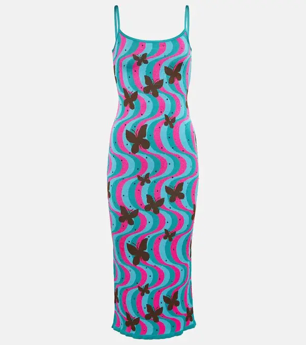 Alessandra Rich Jacquard Midi Dress