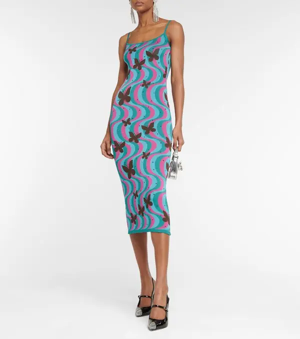 Alessandra Rich Jacquard Midi Dress