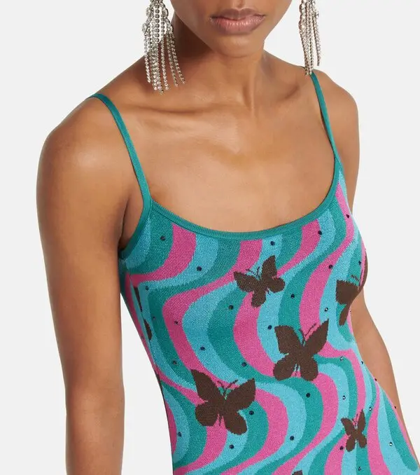 Alessandra Rich Jacquard Midi Dress