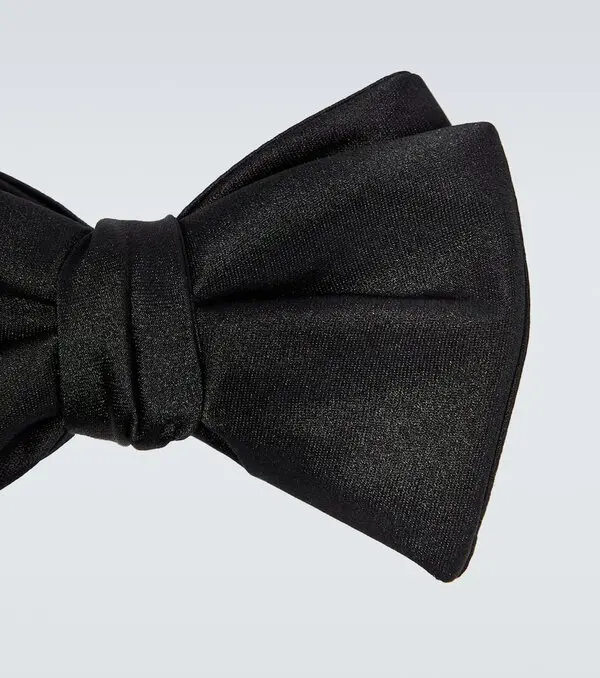 Thom Sweeney Silk Bow Tie - Black