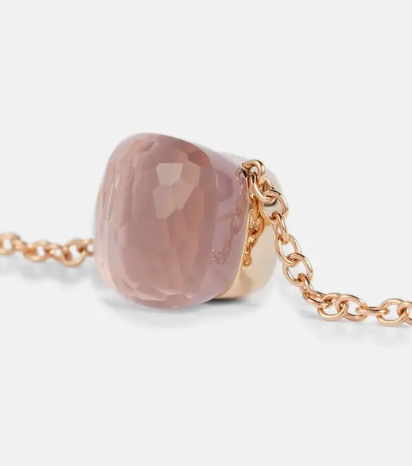 Pomellato Nudo 18kt Rose Gold And White Gold Necklace With Rose Quartz - Pink