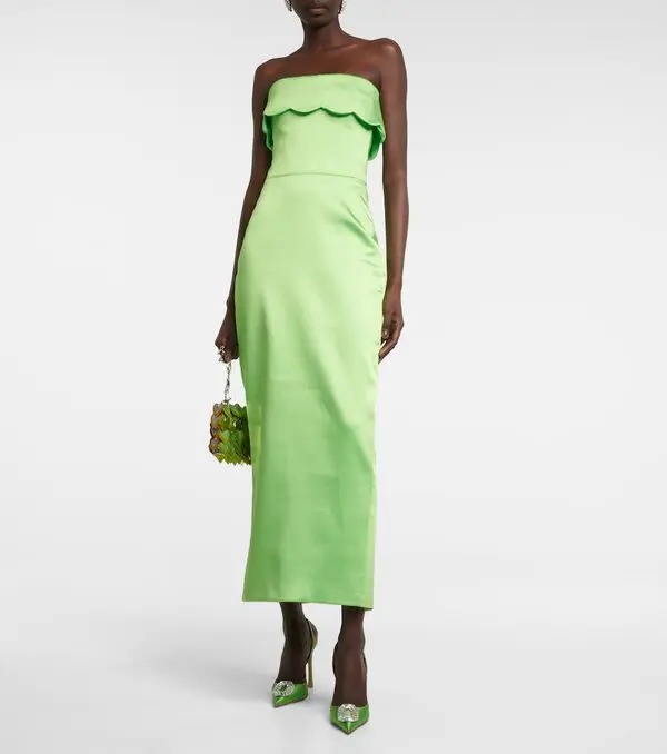RASARIO Strapless Satin Gown