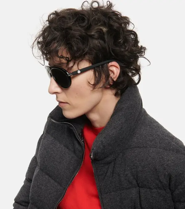 Moncler Navigaze Aviator Sunglasses - Black | Editorialist display picture 2