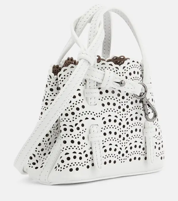 Alaïa Mina Mini Leather Crossbody Bag