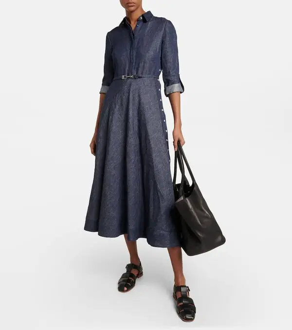 Gabriela Hearst Marley Denim Midi Dress