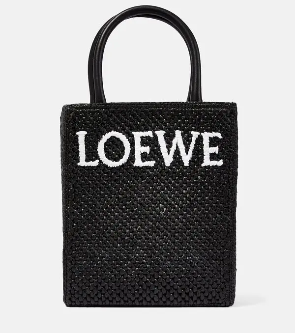 Loewe Standard A5 Leather-trimmed Raffia Tote Bag