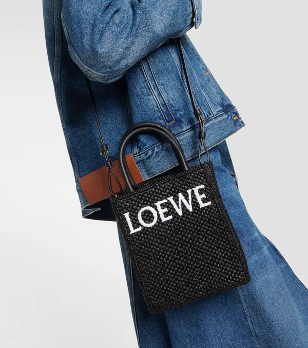 Loewe Standard A5 Leather-trimmed Raffia Tote Bag