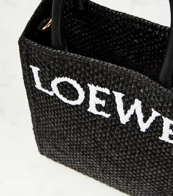 Loewe Standard A5 Leather-trimmed Raffia Tote Bag