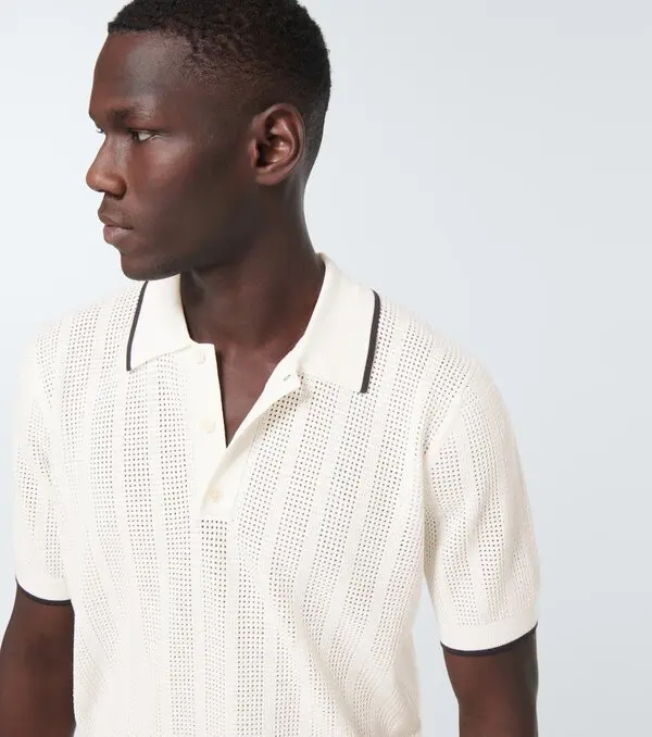 Dries Van Noten Knitted Polo Shirt In White - 30% Off | Editorialist