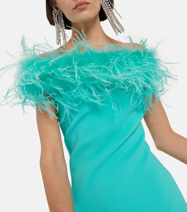 Giuseppe Di Morabito Feather-trimmed Mini Dress