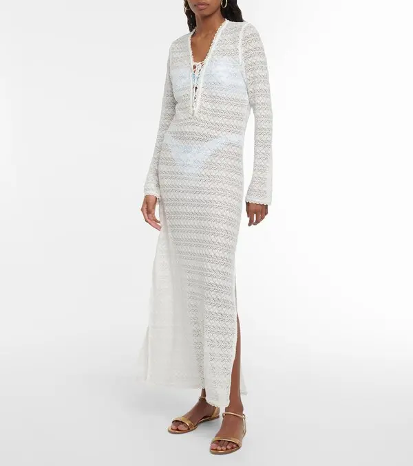 melissa odabash white crochet dress Melissa Odabash Womens White Rosie Semi-sheer Cotton-knit Mini Dress L