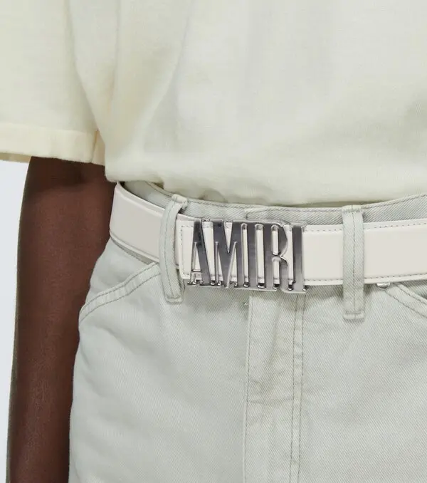 Amiri Logo Leather Belt