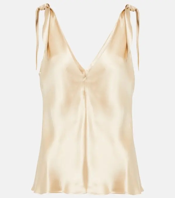 Gabriela Hearst Arrow Silk Top - Beige