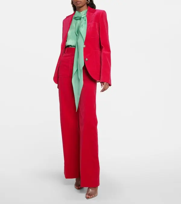 Victoria Beckham Single-breasted Velvet Blazer