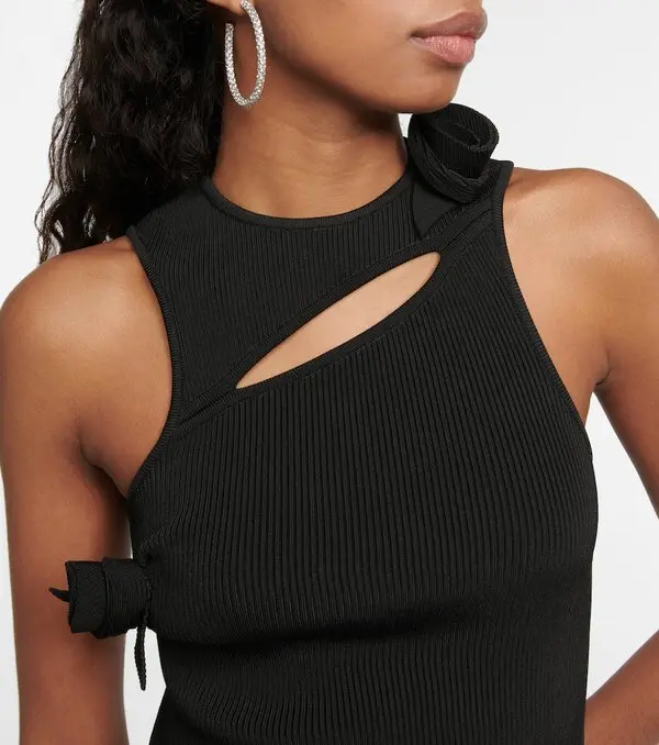 Coperni Appliquéd Cutout Minidress - Black