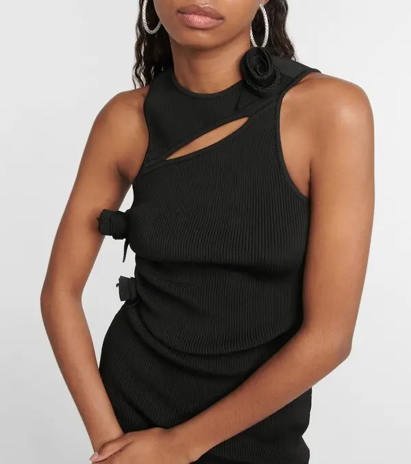 Coperni Appliquéd Cutout Minidress - Black