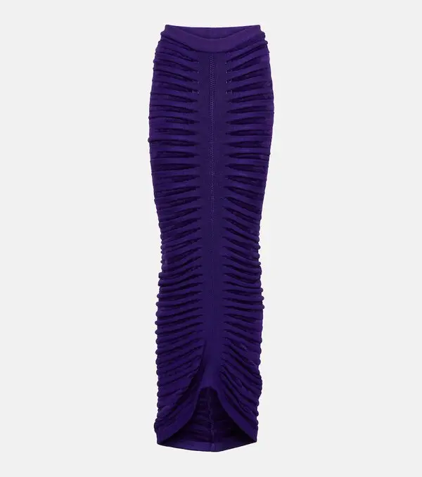 Alaïa Ruched Midi Skirt
