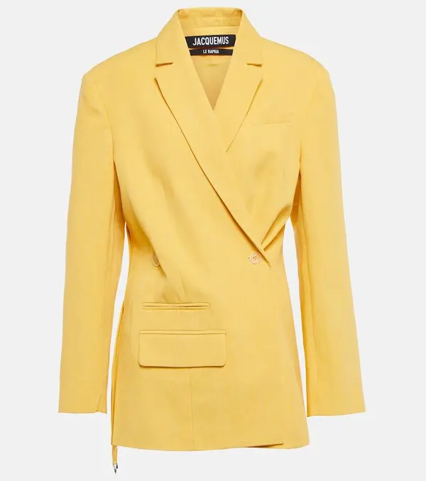Jacquemus La Veste Tibau Linen-blend Blazer - Yellow