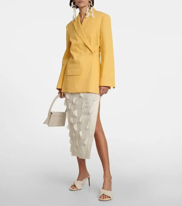 Jacquemus La Veste Tibau Linen-blend Blazer - Yellow