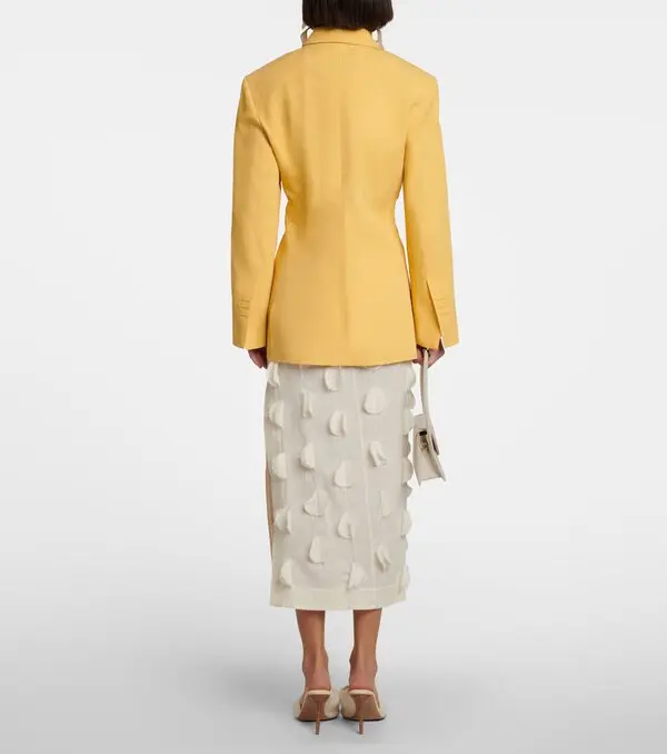 Jacquemus La Veste Tibau Linen-blend Blazer - Yellow