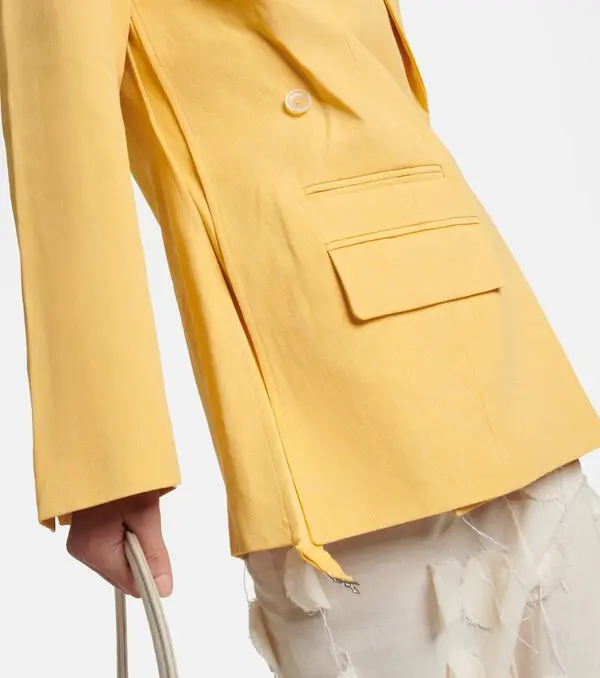 Jacquemus La Veste Tibau Linen-blend Blazer - Yellow