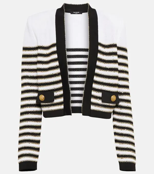 Balmain Striped Cardigan - Multicoloured