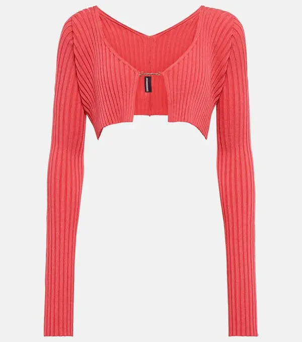 Jacquemus La Maille Pralu Cropped Cardigan - Pink