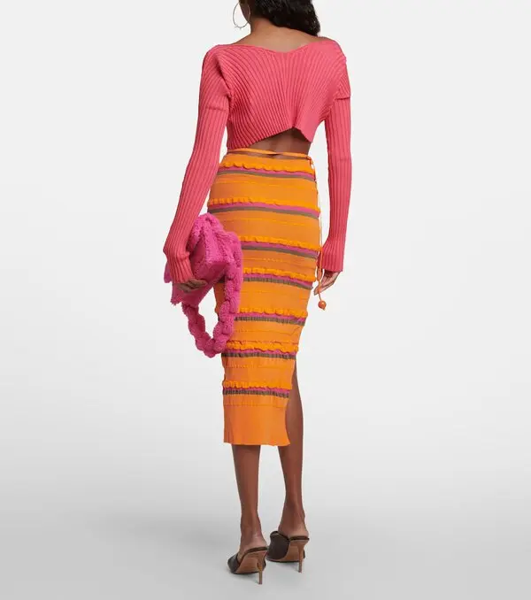 Jacquemus La Maille Pralu Cropped Cardigan - Pink