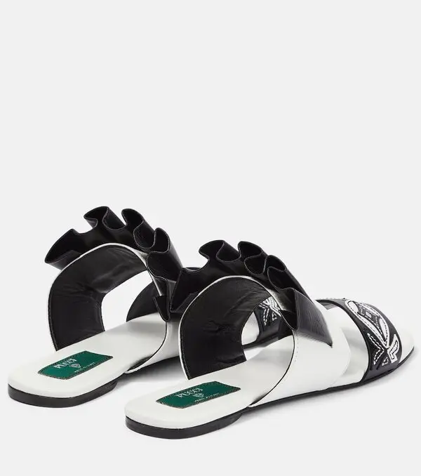 Emilio Pucci Embroidered Leather Sandals