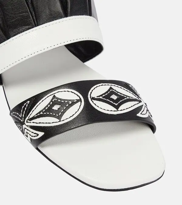 Emilio Pucci Embroidered Leather Sandals