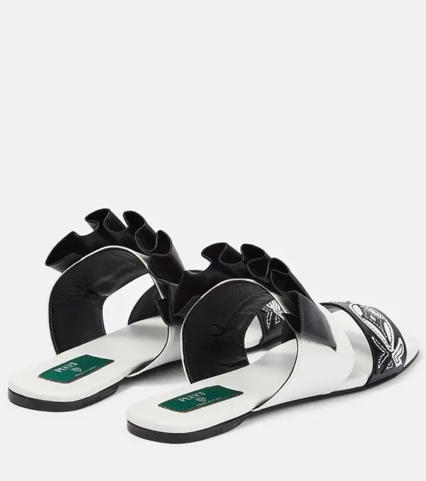 Emilio Pucci Embroidered Leather Sandals - Multicoloured