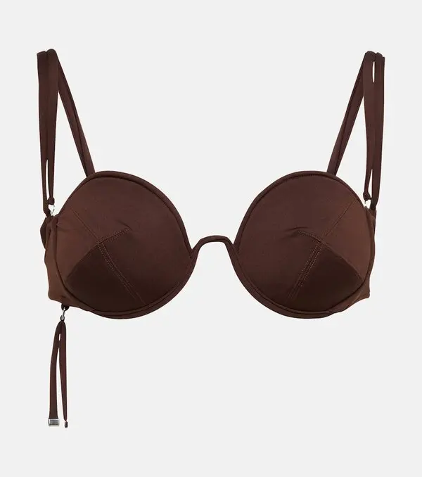 Jacquemus Le Haut Aouro Bikini Top - Brown