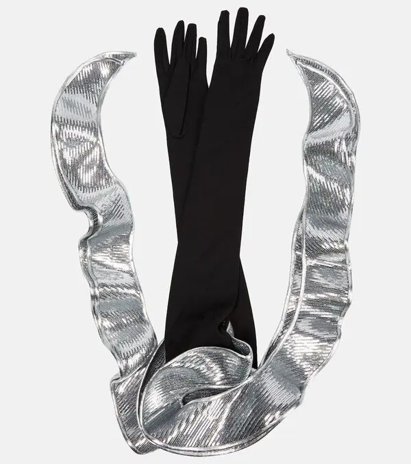 David Koma Long Gloves - Black