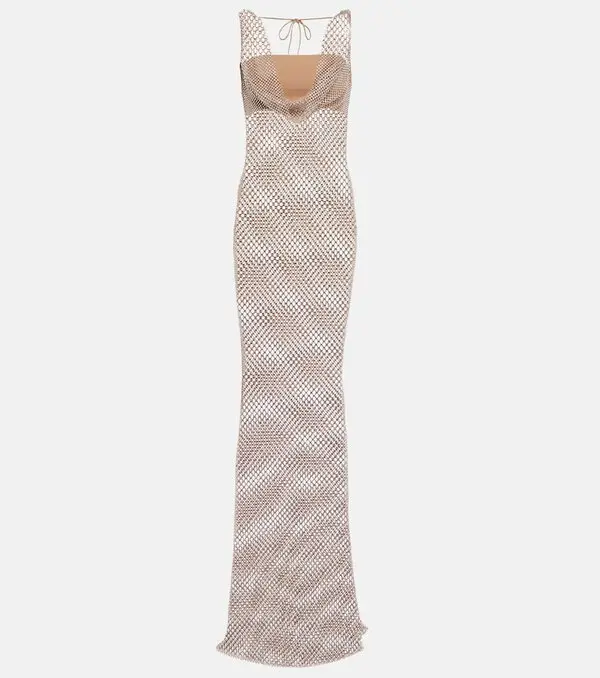 Giuseppe Di Morabito Embellished Mesh Gown