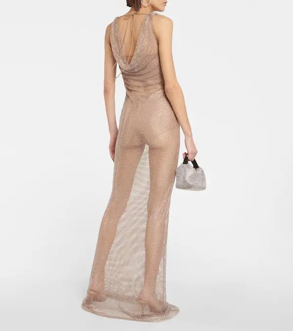 Giuseppe Di Morabito Embellished Mesh Gown
