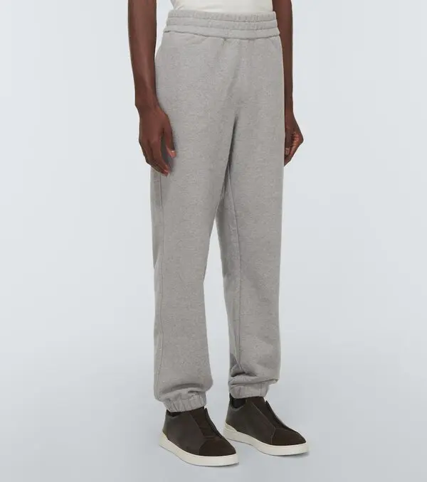 Zegna Logo Cotton Sweatpants - Grey